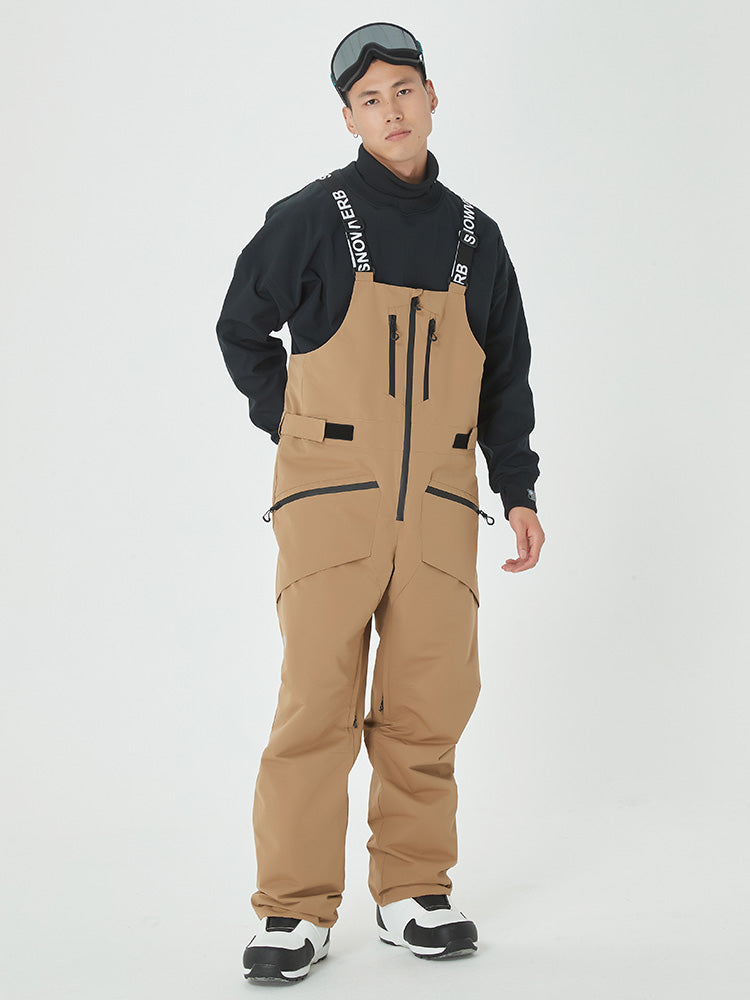 Men's Mountain Freerider Swag Cargo Snowboard Bib Overalls Baggy Snow ...