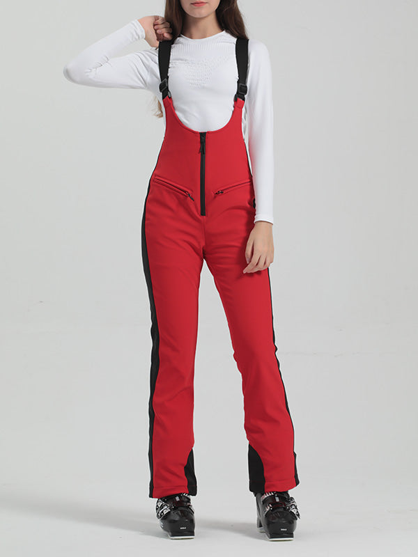 Women's Gsou Snow Elegant Flare High Waist Ski & Snowboard Bibs Pants ...